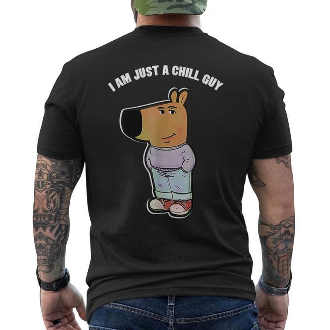 Chill Guy Meme Men's T-shirt Back Print | Mazezy
