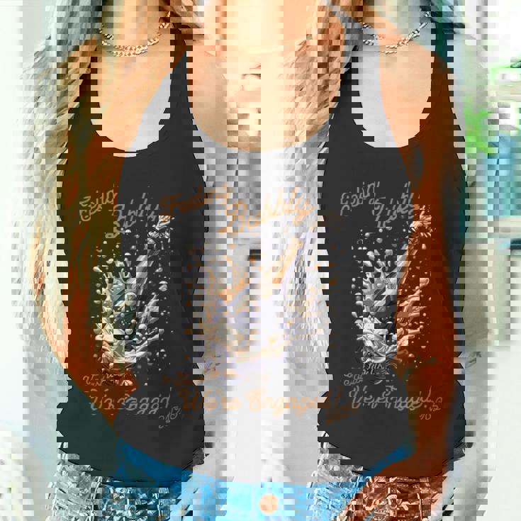 Feeling Bubbly Engagement Announcement 2025 Champagne Toast Tank Top ...