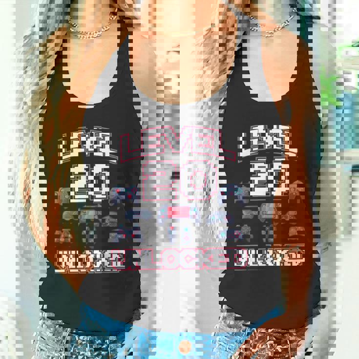 Level 20 Unlocked Gaming Addict 20th Birthday Viedo Gamer Tank Top ...
