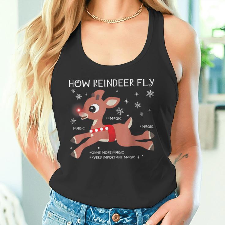 The Red-Nosed Reindeer How Reindeer Fly Christmas Tank Top - Monsterry AU
