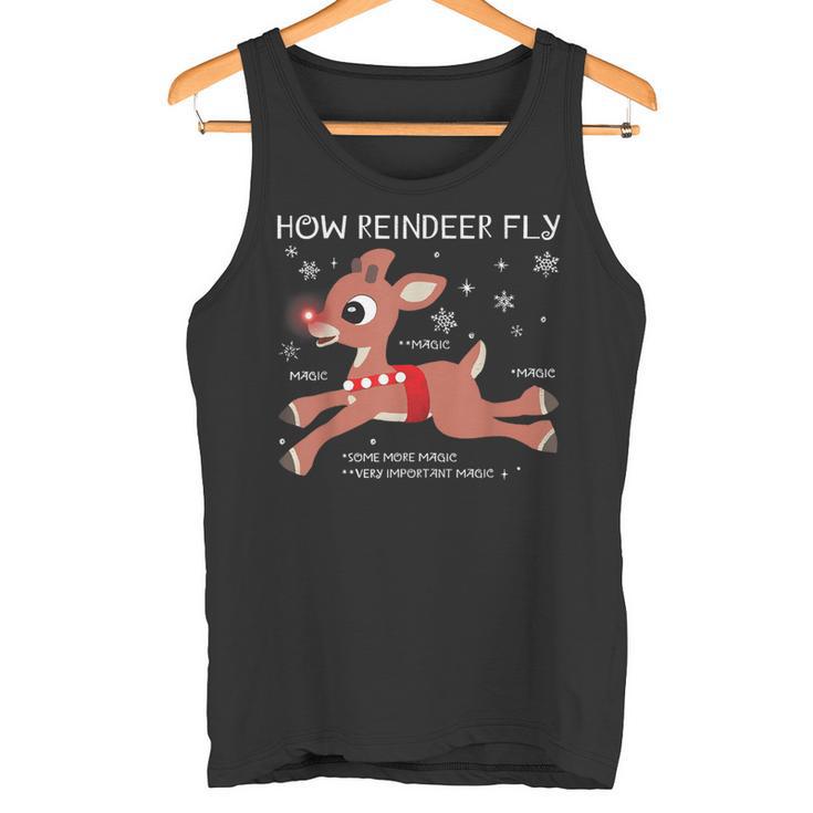 The Red-Nosed Reindeer How Reindeer Fly Christmas Tank Top - Monsterry AU