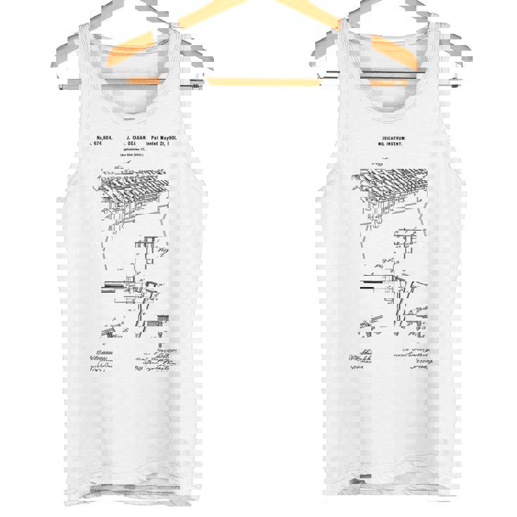 Marimba Blueprint Vintage Patent Instrument Marimba Player Tank Top ...