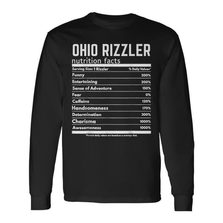Ohio Rizzler Nutrition Facts Meme Rizz Internet Memes Gen Z Long Sleeve ...