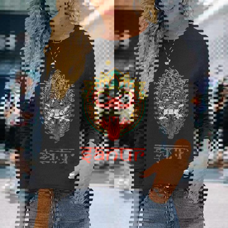 Sanur Bali Balinese Hindu Barong Mask Animism Long Sleeve T-Shirt ...