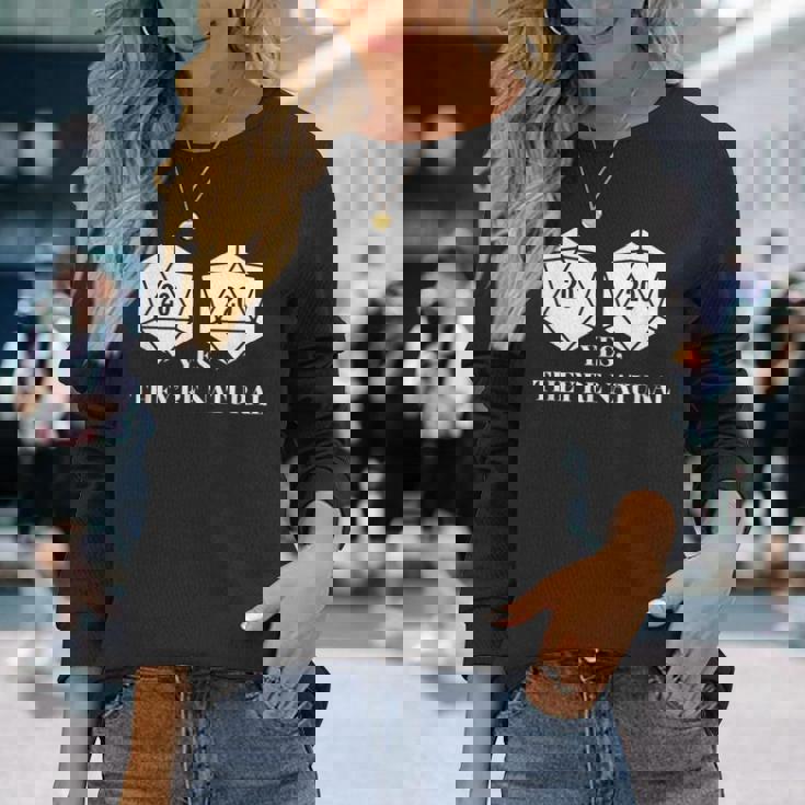 Yes They Are Natural D20 Dice 20 Sided Role Play Gamer For Long Sleeve ...