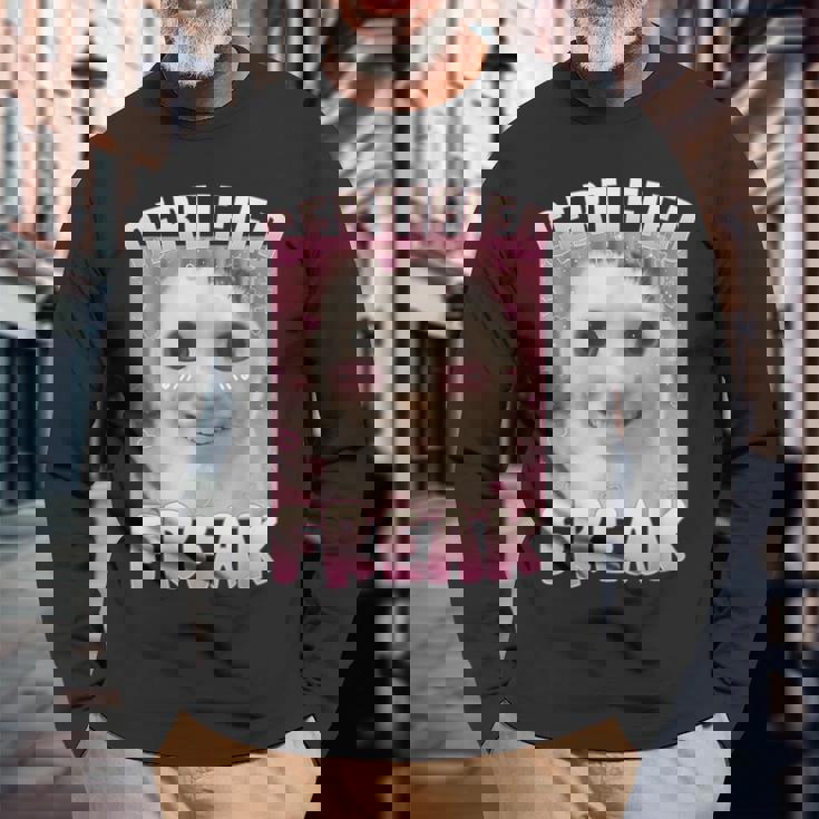 Certified Freak Cat Meme Brainrot Ironic Y2k Long Sleeve T-Shirt ...