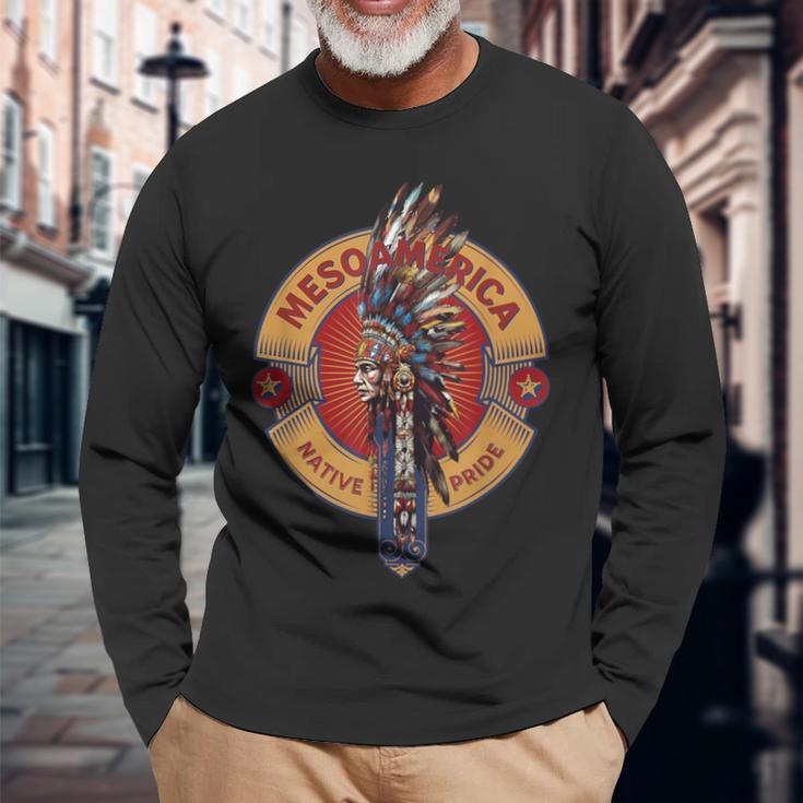 Mesoamerica Mexican Native Indian Art Deco Warrior Heritage Long Sleeve ...