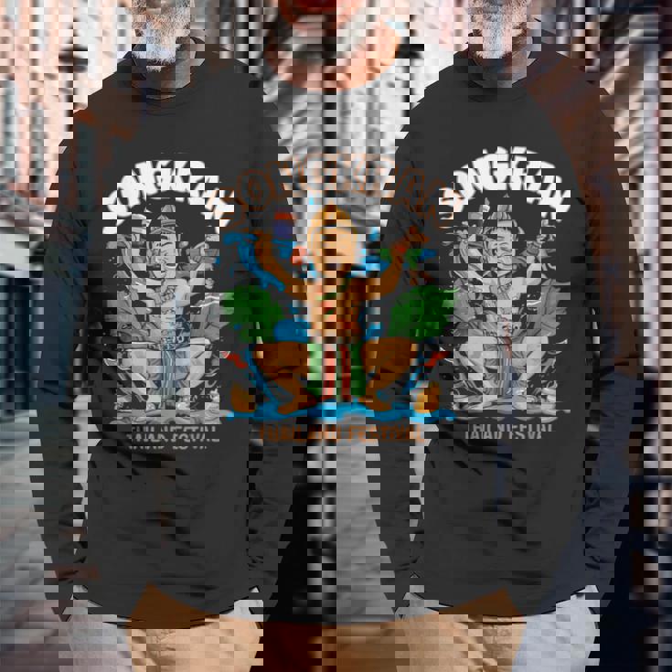 Thailand Festival Of Water Songkran Long Sleeve T-Shirt - Monsterry