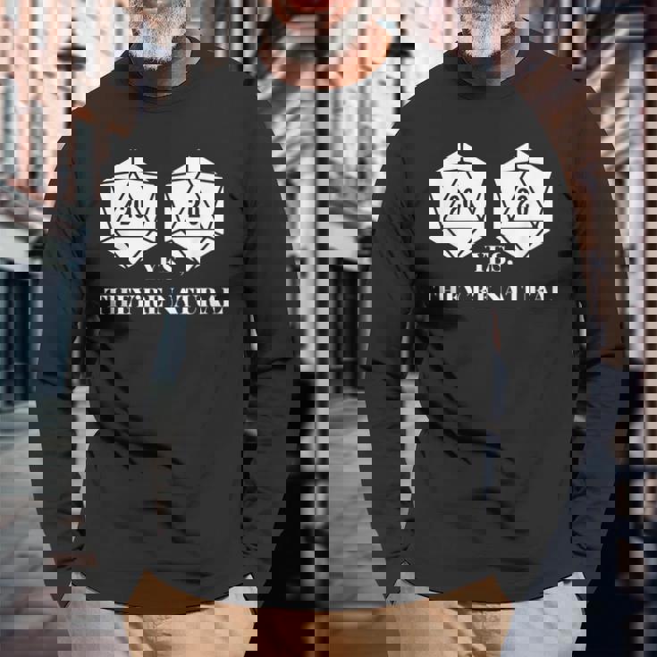 Yes They Are Natural D20 Dice 20 Sided Role Play Gamer For Long Sleeve ...