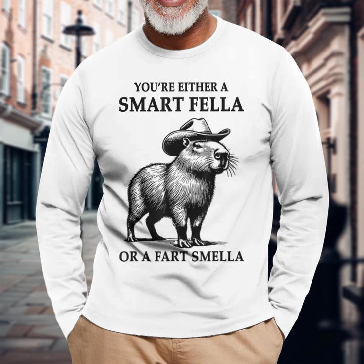 You're Either A Smart Fella Or A Fart Smella Capybara Meme Long Sleeve ...