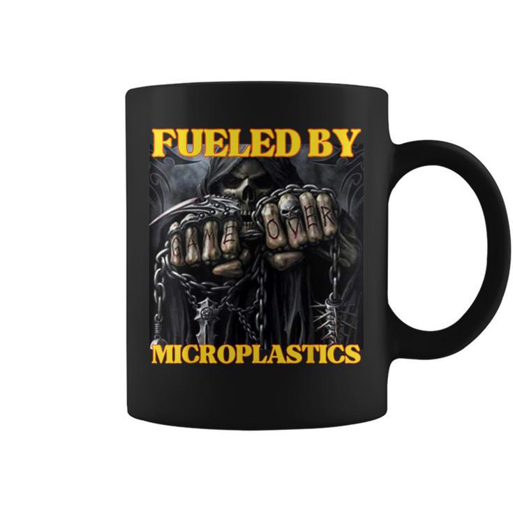 Fueled By Microplastics Cool Edgy Hard Skeleton Meme Coffee Mug - Seseable