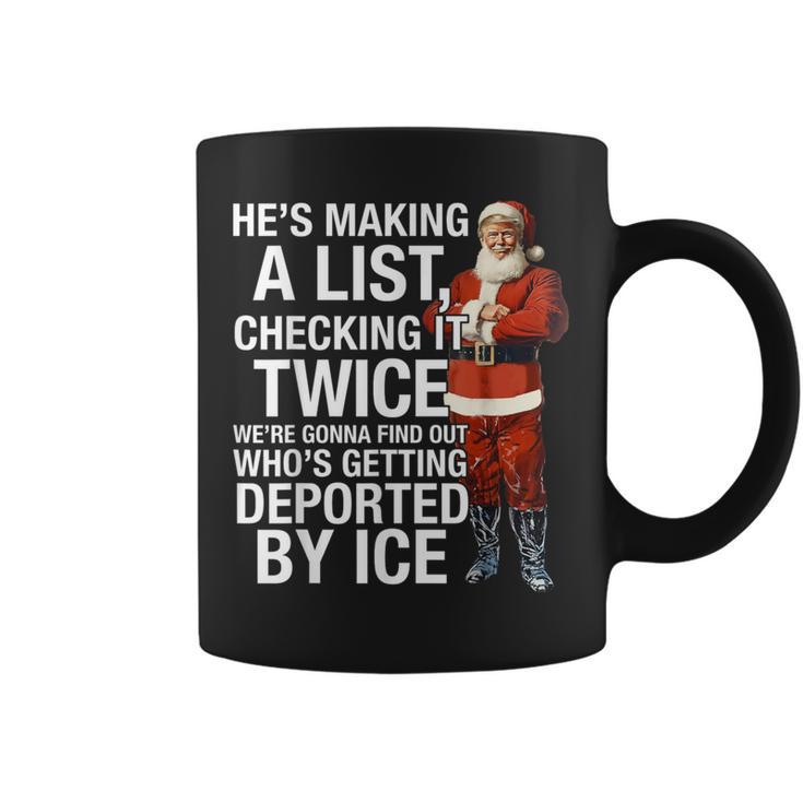 He's Making A List Check It Twice We're Gonna Find Out Quote Coffee Mug ...