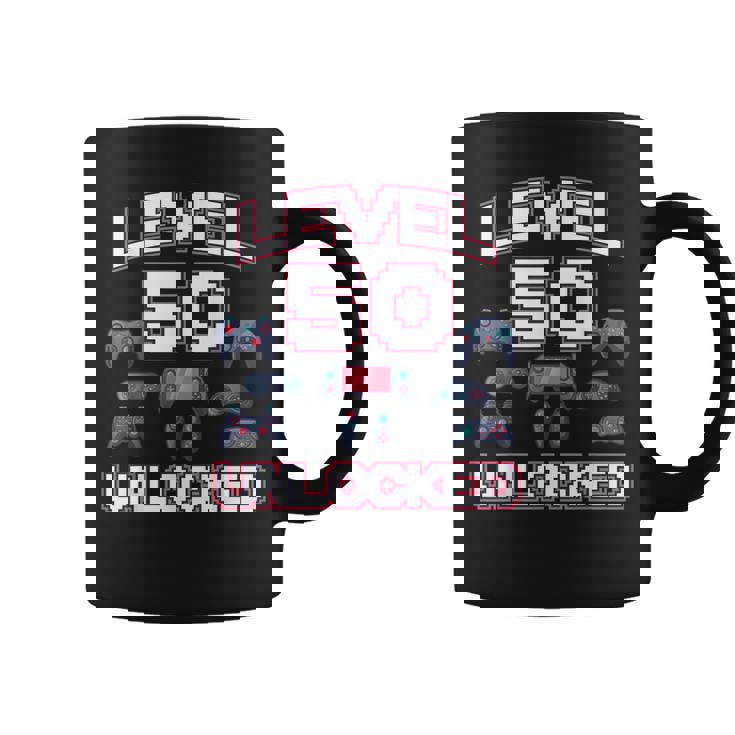 Level 50 Unlocked Gaming Addict 50th Birthday Viedo Gamer Graphic Print ...
