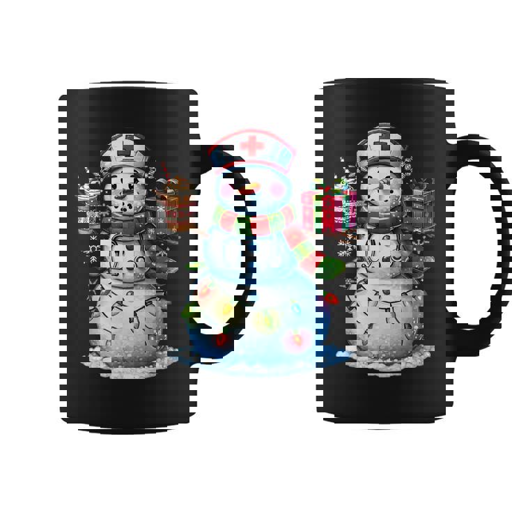 NICU RN ER Nurse Snowman Nursing Christmas Lights Graphic Print Coffee ...