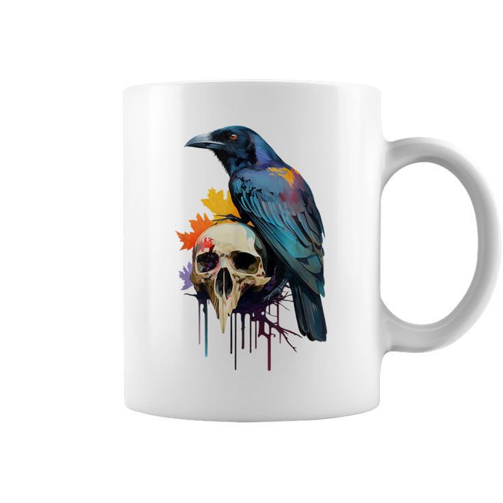 Raven Crow And Scull Corvid Gothic Aesthetic Birders Graphic Print ...