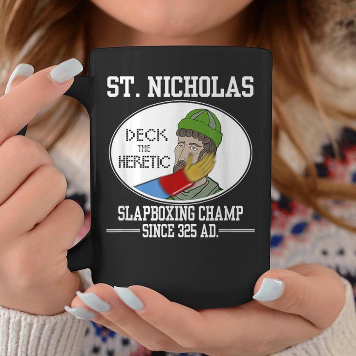St Nicholas Slap Boxing Champ Since 325 Ad Coffee Mug - Monsterry