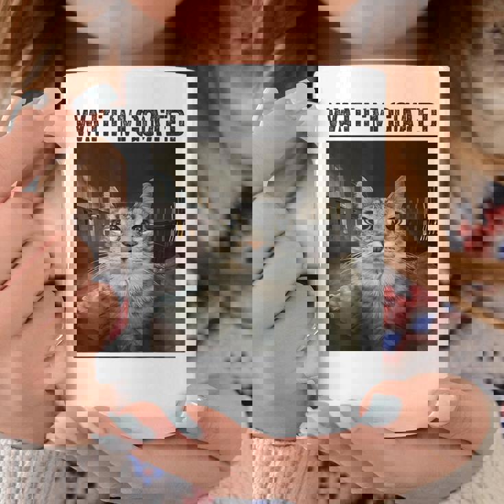 Wait I'm Goated T Silly Meme Cat Coffee Mug | Mazezy