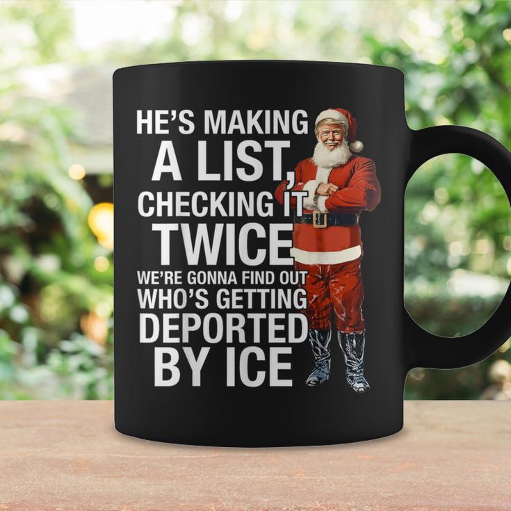He's Making A List Check It Twice We're Gonna Find Out Quote Coffee Mug ...