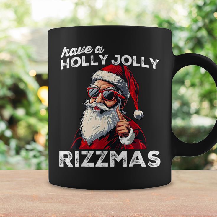 Mewing Santa Mew Santa Meme Rizz Rizzmas Christmas Coffee Mug - Monsterry