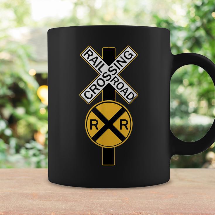 Rail Road Crossing Lights Road Sign Train Graphic Print Coffee Mug ...