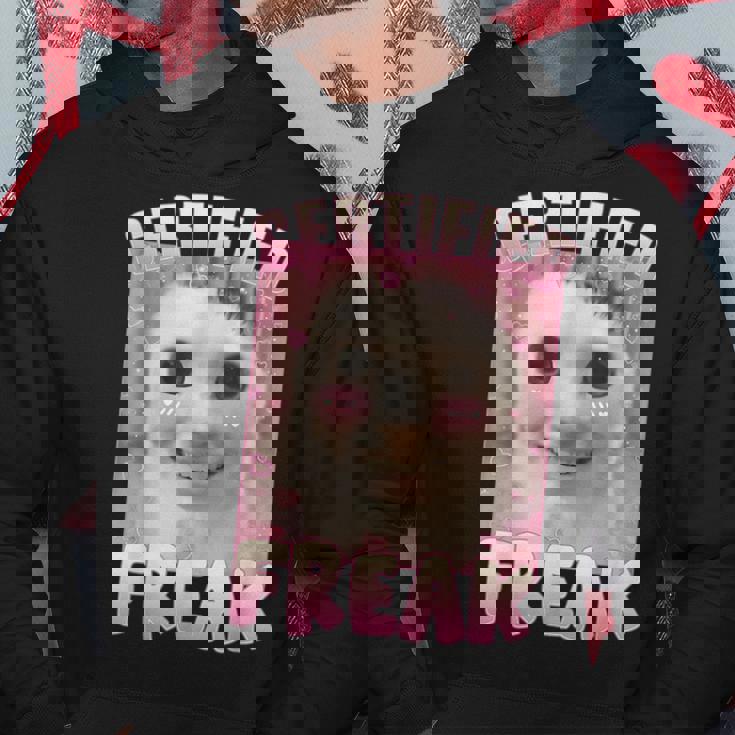 Certified Freak Cat Meme Brainrot Ironic Y2k Hoodie - Monsterry