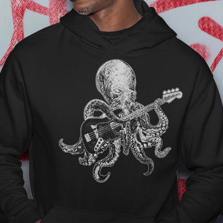 Octopus Playing Bass Guitar For Dad Octopus Lover Hoodie - Seseable