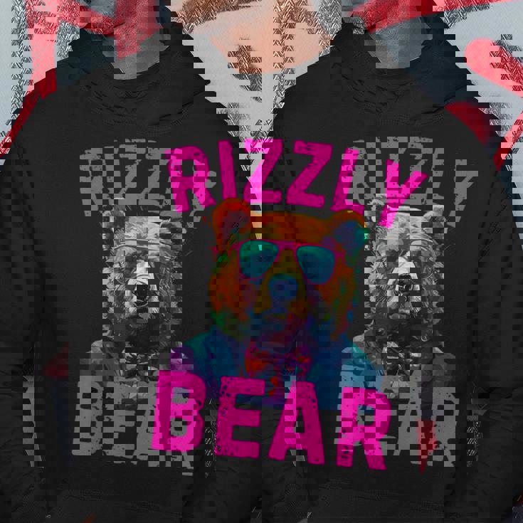 Rizzly Bear Rizzler Joke Meme Grizzly Bear Rizzling Simp Men Hoodie ...