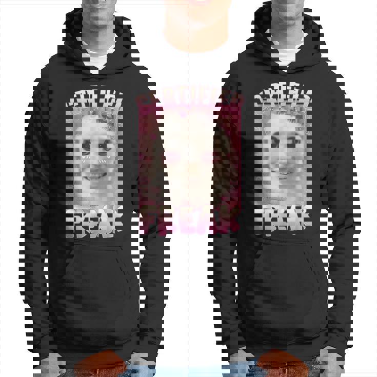 Certified Freak Cat Meme Brainrot Ironic Y2k Hoodie - Monsterry
