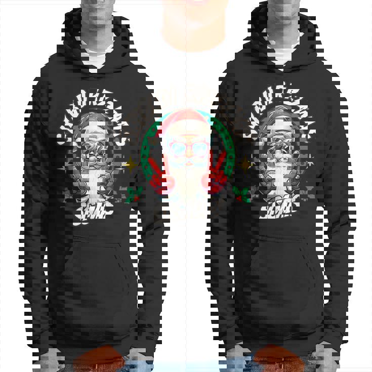 Skibidi Rizzmas Sigmas Santa Peace Sign Hoodie | Mazezy