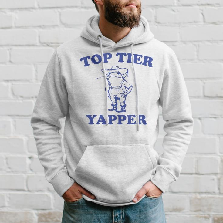Top Tier Yapper Meme Cowboy Frog Yapping Quote Hoodie - Monsterry