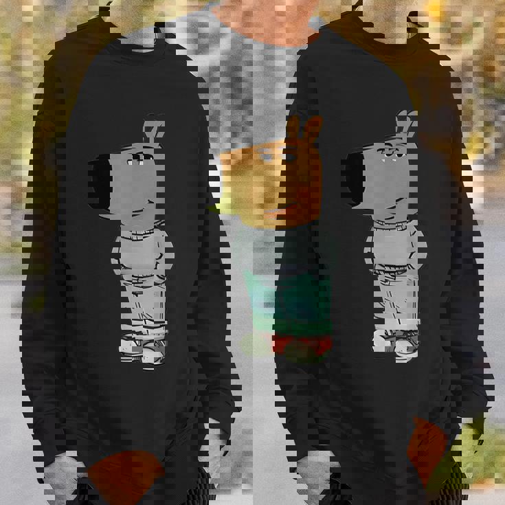 Gen Alpha Chill Guy Meme Dog Cool Internet Statement Sweatshirt - Seseable