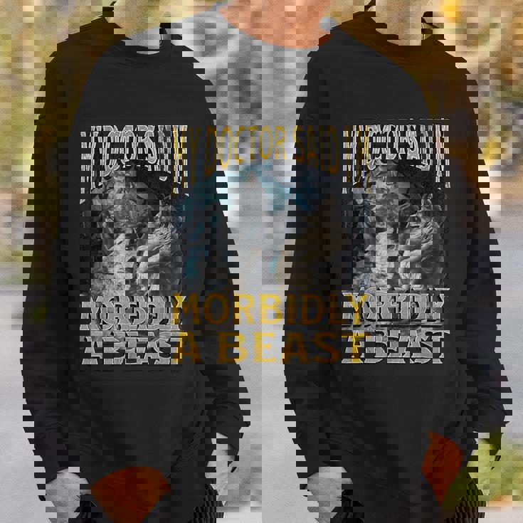 Morbidly A Beast Cringe Alpha Werewolf Wolf Meme Sweatshirt - Thegiftio UK