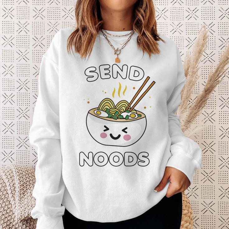 Send Noods Ramen Kawaii Anime Japanese Pasta Bowl Sweatshirt - Monsterry