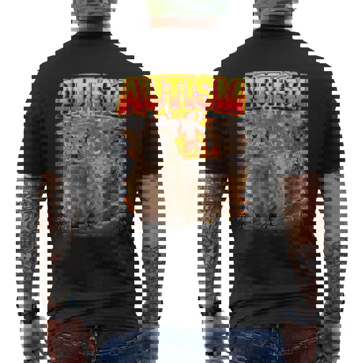 Autism Rock Hyrax Inappropriate Oddly Specific Meme Men's T-shirt Back ...