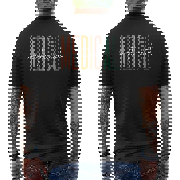 Medical Receptionist Medical Secretary Appreciation Men's Back Print T ...