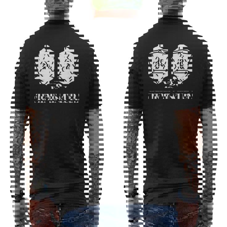 Yes They Are Natural D20 Dice 20 Sided Role Play Gamer For Men's Back ...