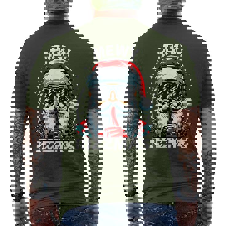 Mewy Rizzmas Santa Mewing Rizz Christmas Santa Men's T-shirt Back Print ...