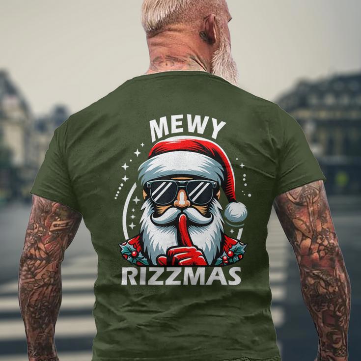 Mewy Rizzmas Santa Mewing Rizz Christmas Santa Men's T-shirt Back Print ...