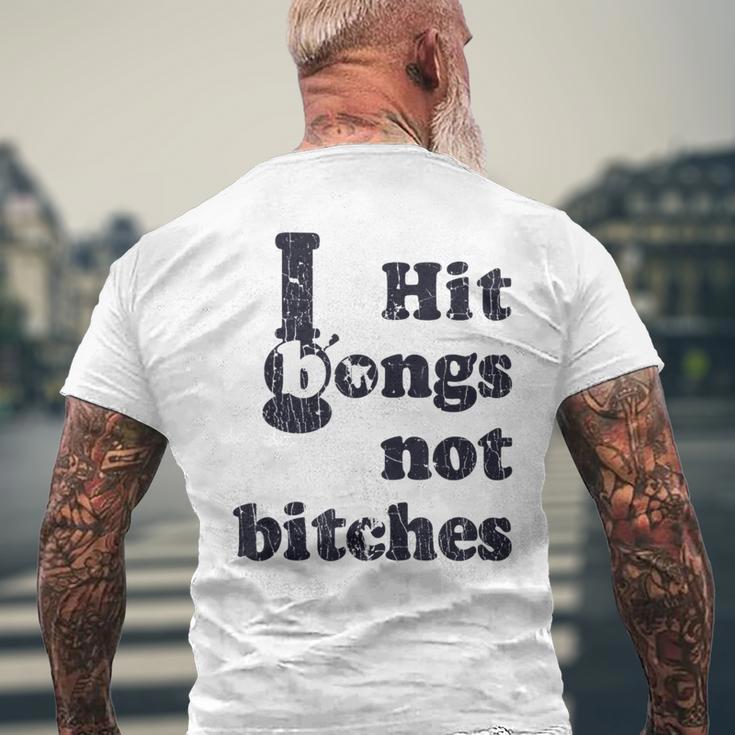 Hit Bongs Not Bitches Witty Humorous Joke Men's T-shirt Back Print ...