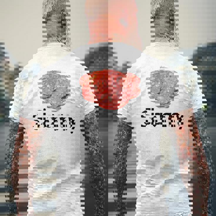 Slommy Salami Meme Gen Z Misspelled Weird Joke Silly Men's T-shirt Back ...