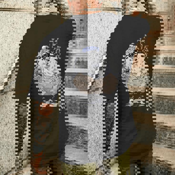 Cholo Chicano Tattoo Cool Mexican Gangster Skeleton Mexico Men's T ...