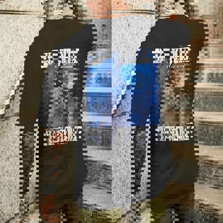 Erm What The Sigma Capybara Meme Men's T-shirt Back Print - Thegiftio UK