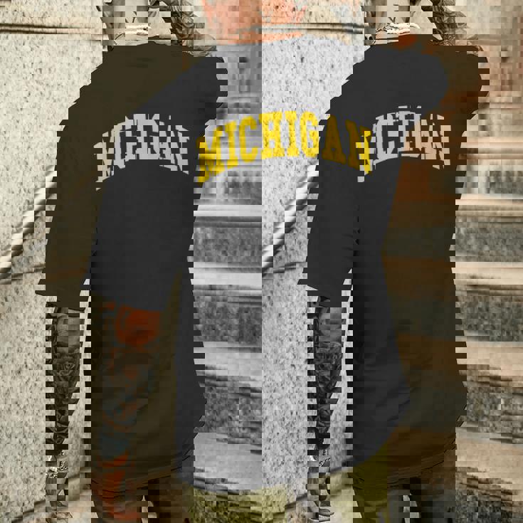 Michigan Throwback Classic Men's T-shirt Back Print - Seseable