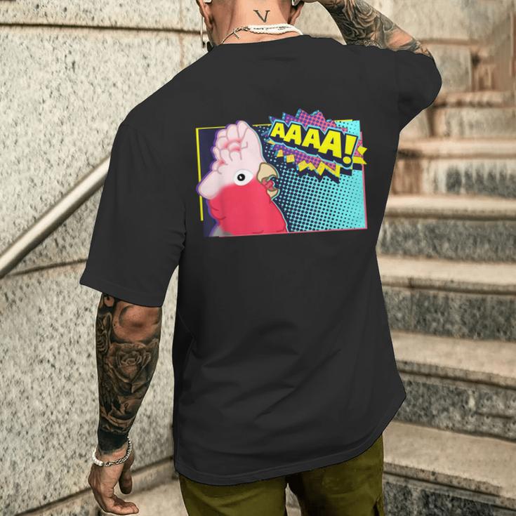Screaming Galah Cockatoo Comic Birb Memes Parrot Men's Back Print T ...