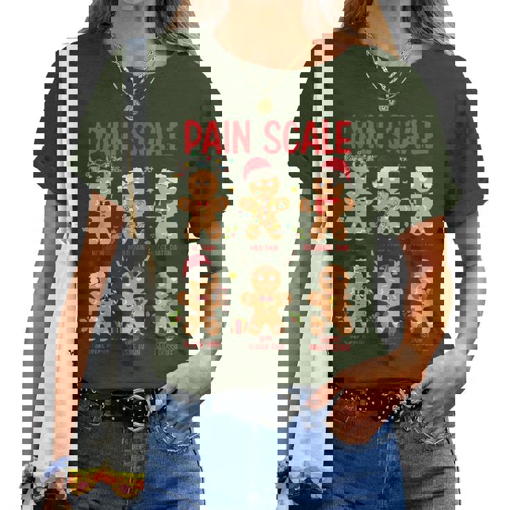 Retro Pain Scale Gingerbread Trauma Nurse Christmas Nursing Women T ...