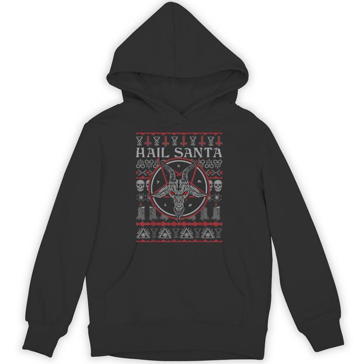 Satanic Christmas Hail Santa For Baphomet And Satan Fan Unisex Hoodie ...