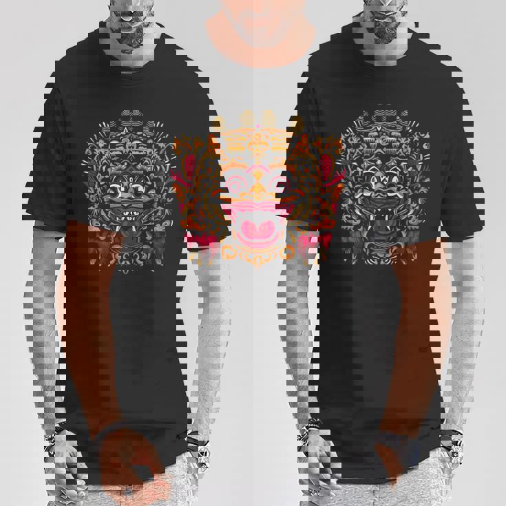 Traditional Bali Mask Indonesian Lion Barong Animism Travel T-Shirt ...