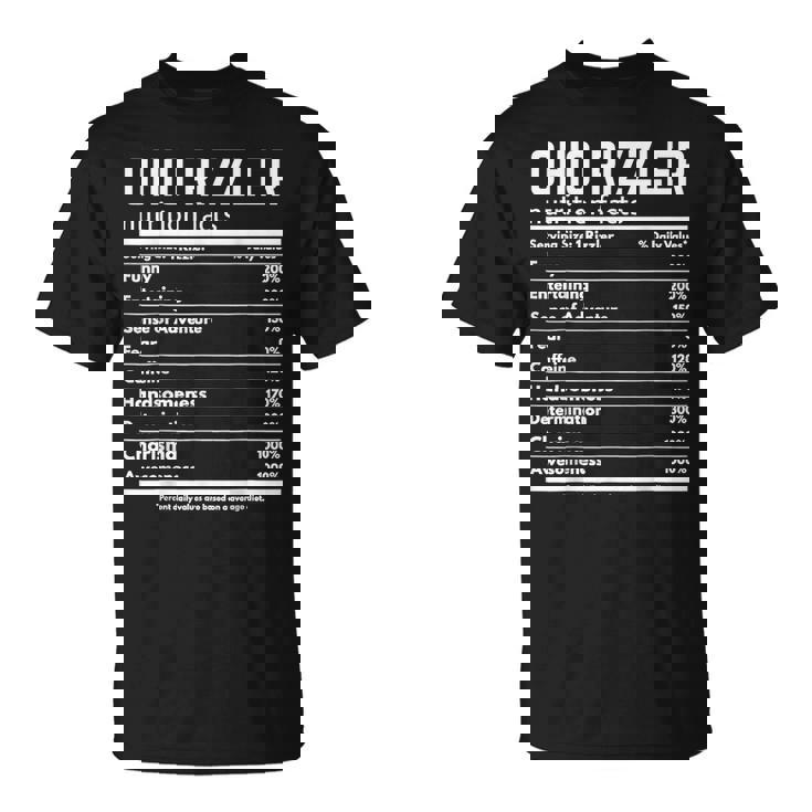 Ohio Rizzler Nutrition Facts Meme Rizz Internet Memes Gen Z T-Shirt ...