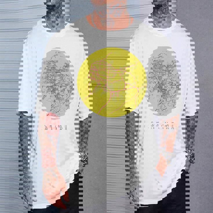 Santa Marta Colombia Circular Street Urban City Map Art Acid T-Shirt ...