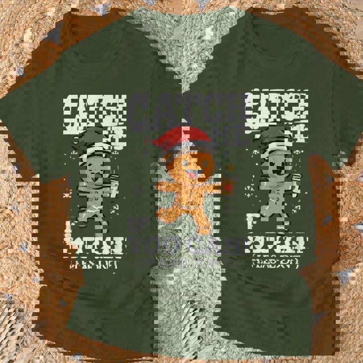 Catch Me If You Can Gingerbread Coffee Christmas Running T-Shirt ...